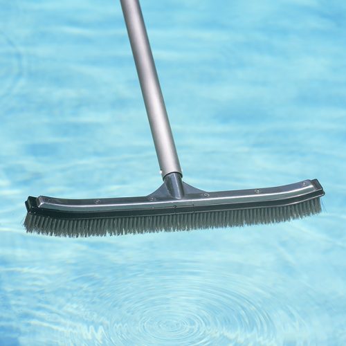 18" Aluminum-Back Algae Brush - Stainless Steel Bristles | Poolmaster