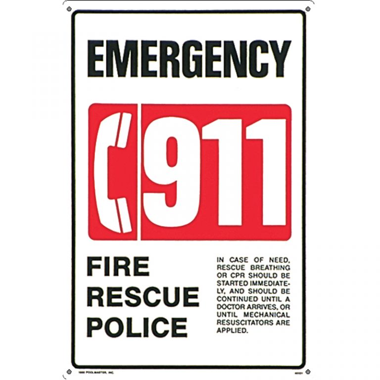 Emergency 911 Sign | Poolmaster