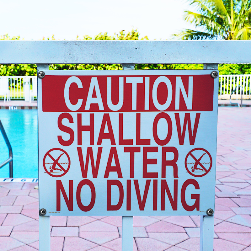 Caution: Shallow Water. No Diving – Poolmaster Caution: Shallow Water. No Diving – Poolmaster