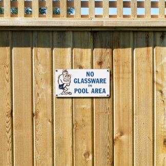 No Glassware in Pool Area Sign | Poolmaster