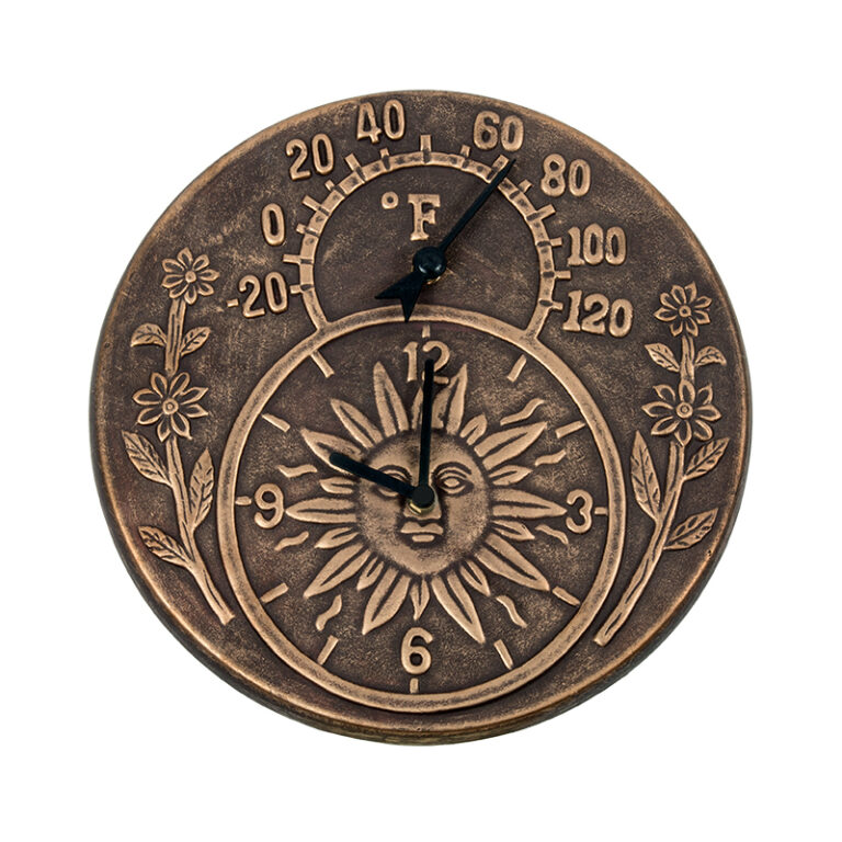 12" Terra-Cotta Clock & Thermometer | Poolmaster
