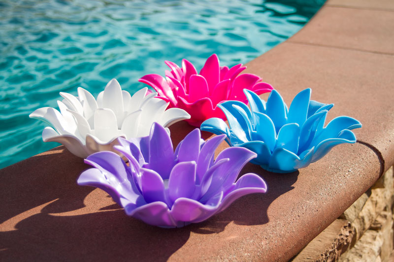 Floating Lotus Lights - Set of 4 | Poolmaster
