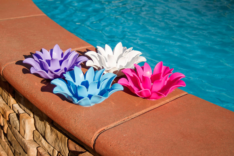 Floating Lotus Lights - Set of 4 | Poolmaster