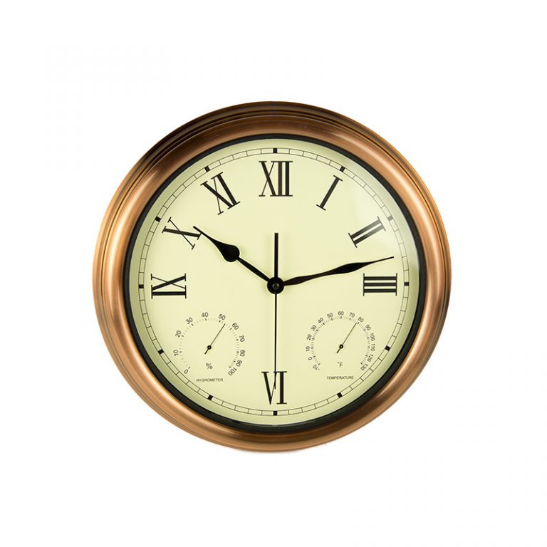 15" Copper Clock, Thermometer and Hygrometer | Poolmaster