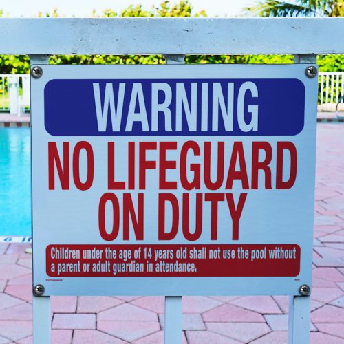 Warning: No Lifeguard on Duty | Poolmaster